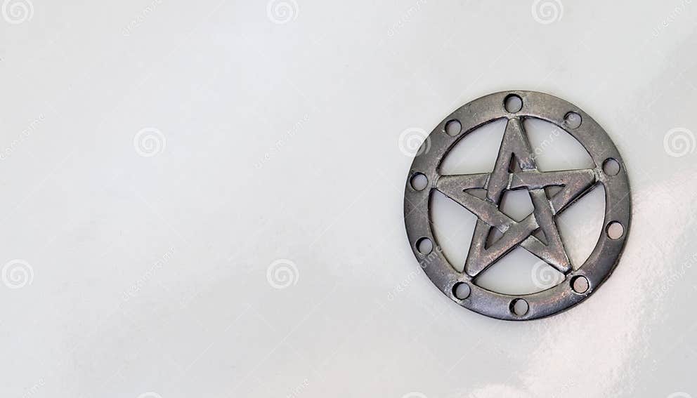 Pentacle on White Background Stock Image - Image of metal, pentacle ...