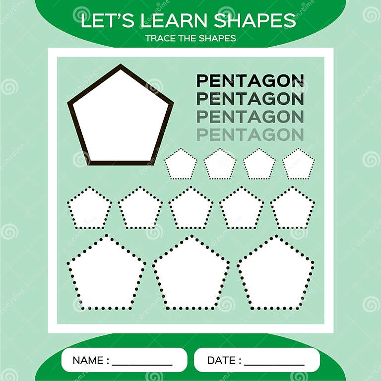 Pentagon. Basic Geometric Shapes. Elements for Children. Learn Shapes ...