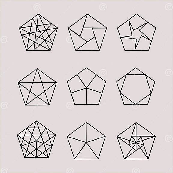 Pentagon star stock vector. Illustration of polygon - 180349700