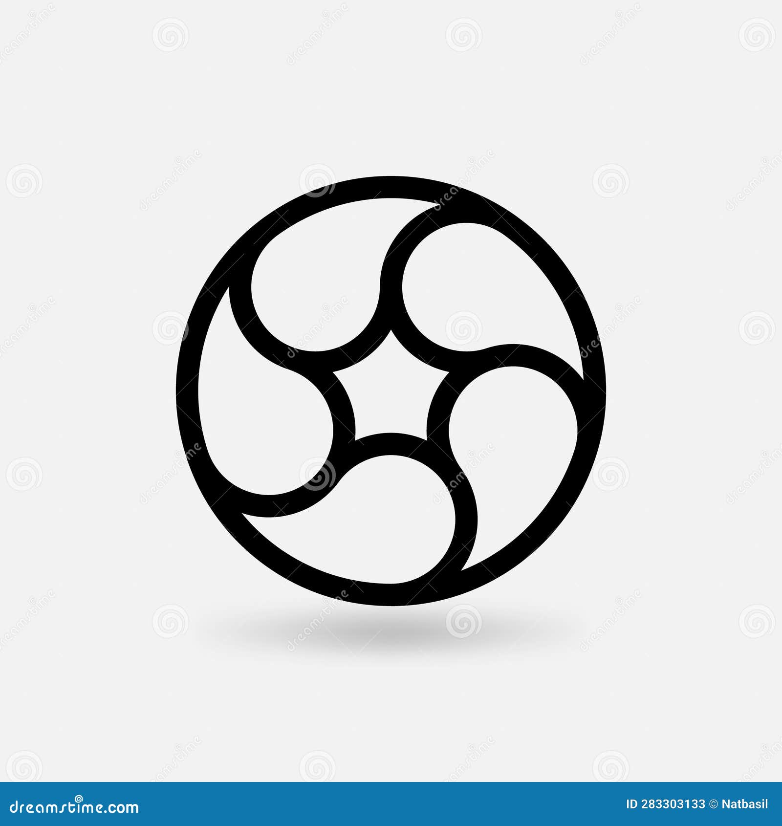 Pentagon Symbol in Circle Line Icon Stock Vector - Illustration of ...