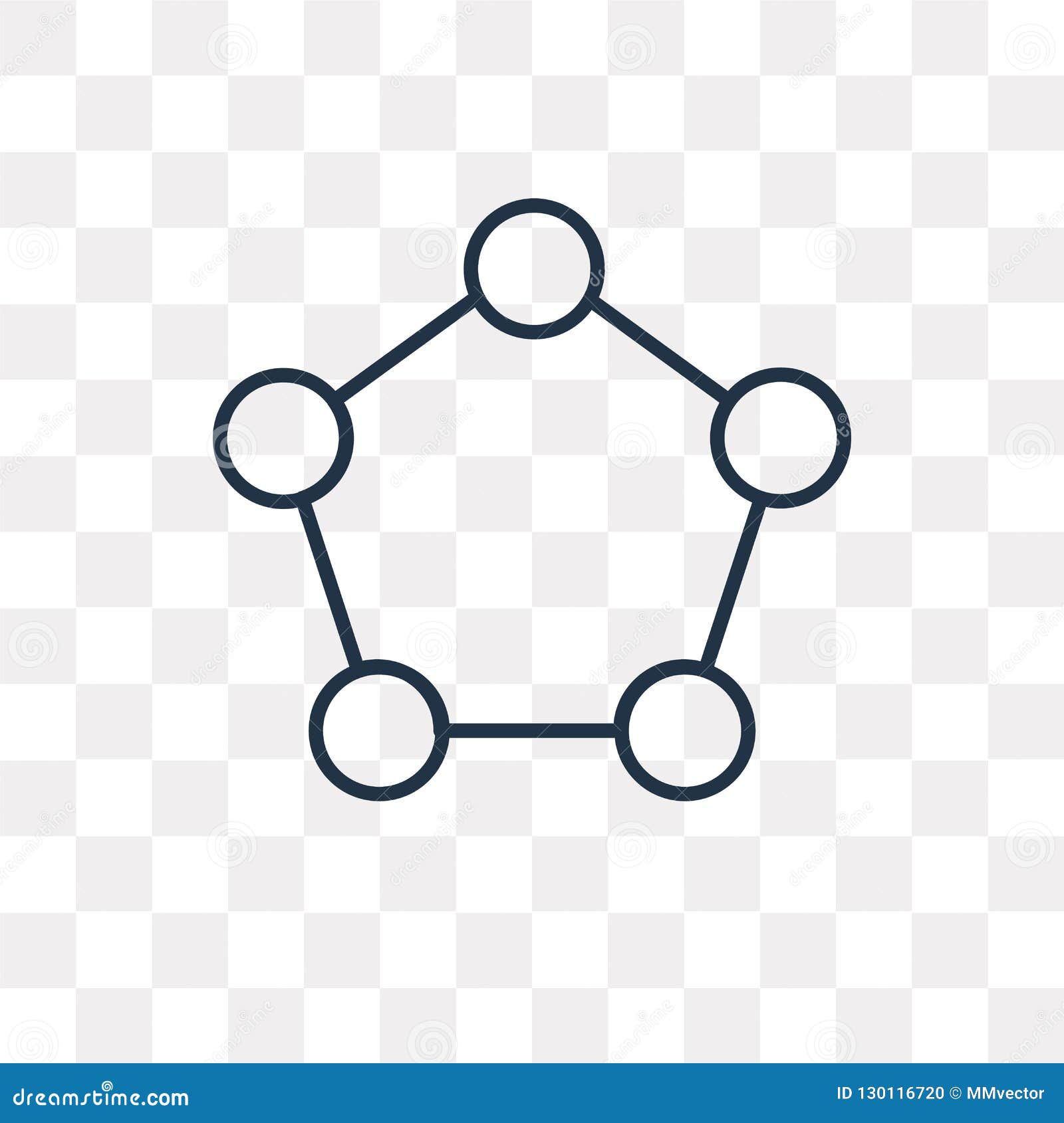 Pentagon Vector Icon Isolated On Transparent Background, Linear ...