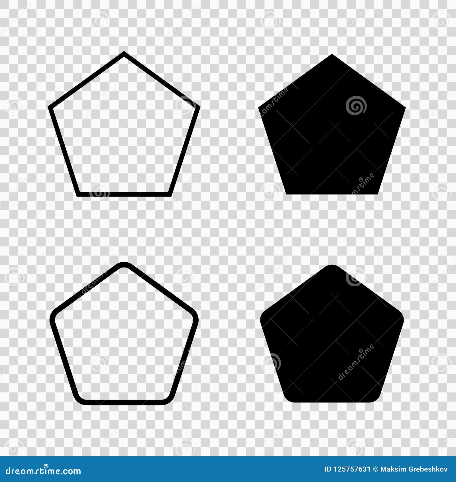 Pentagon Vector Icon. Pentagon Shapes, Geometry Pentagonal Logo ...