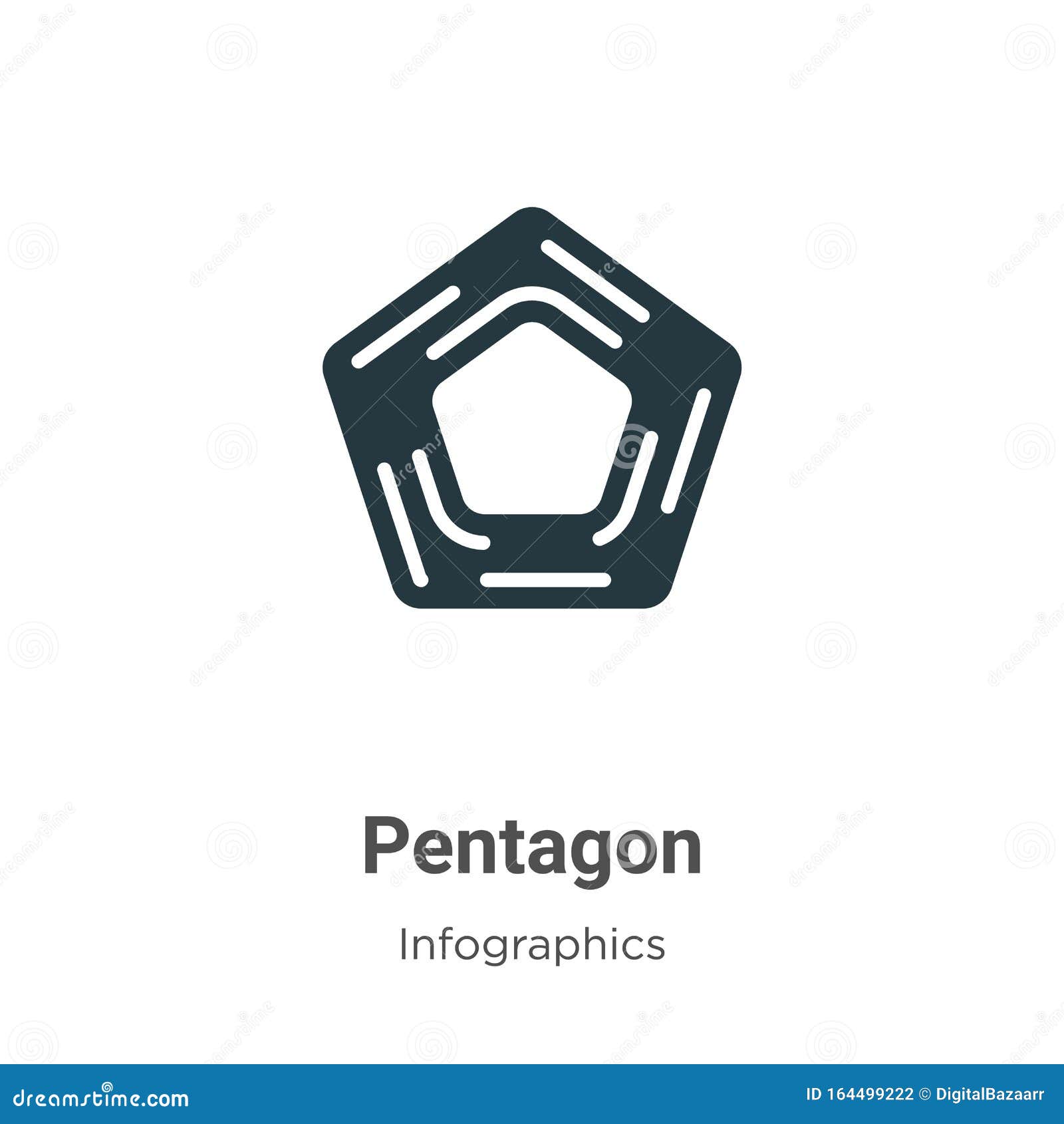 Pentagon Vector Icon On White Background. Flat Vector Pentagon Icon ...