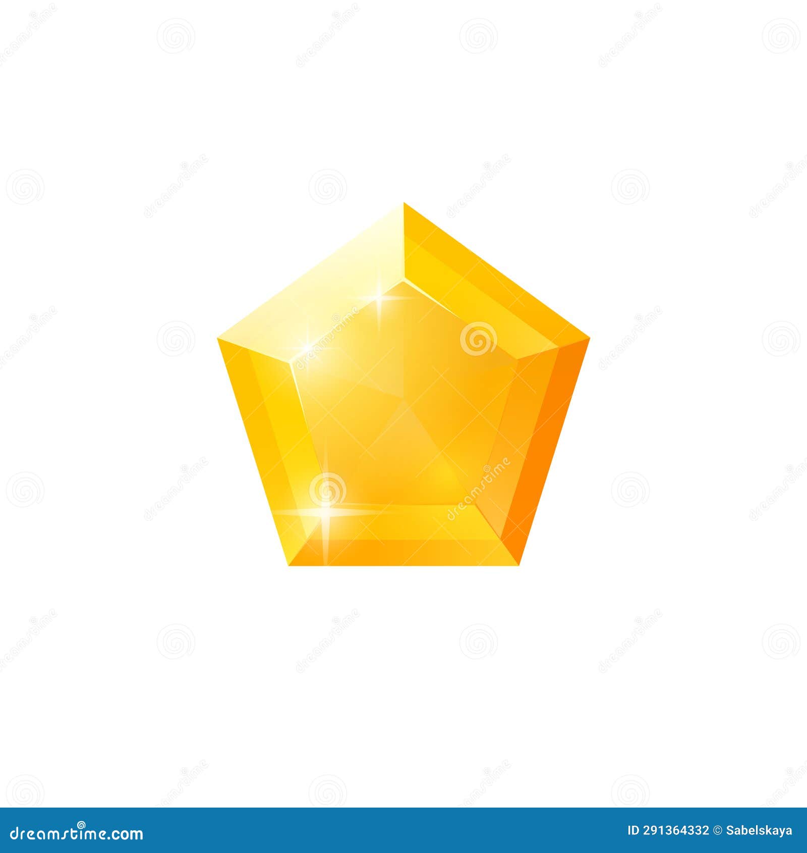 Pentagonal Crystal Icon, Vector Illustration Isolated on White. Stock ...