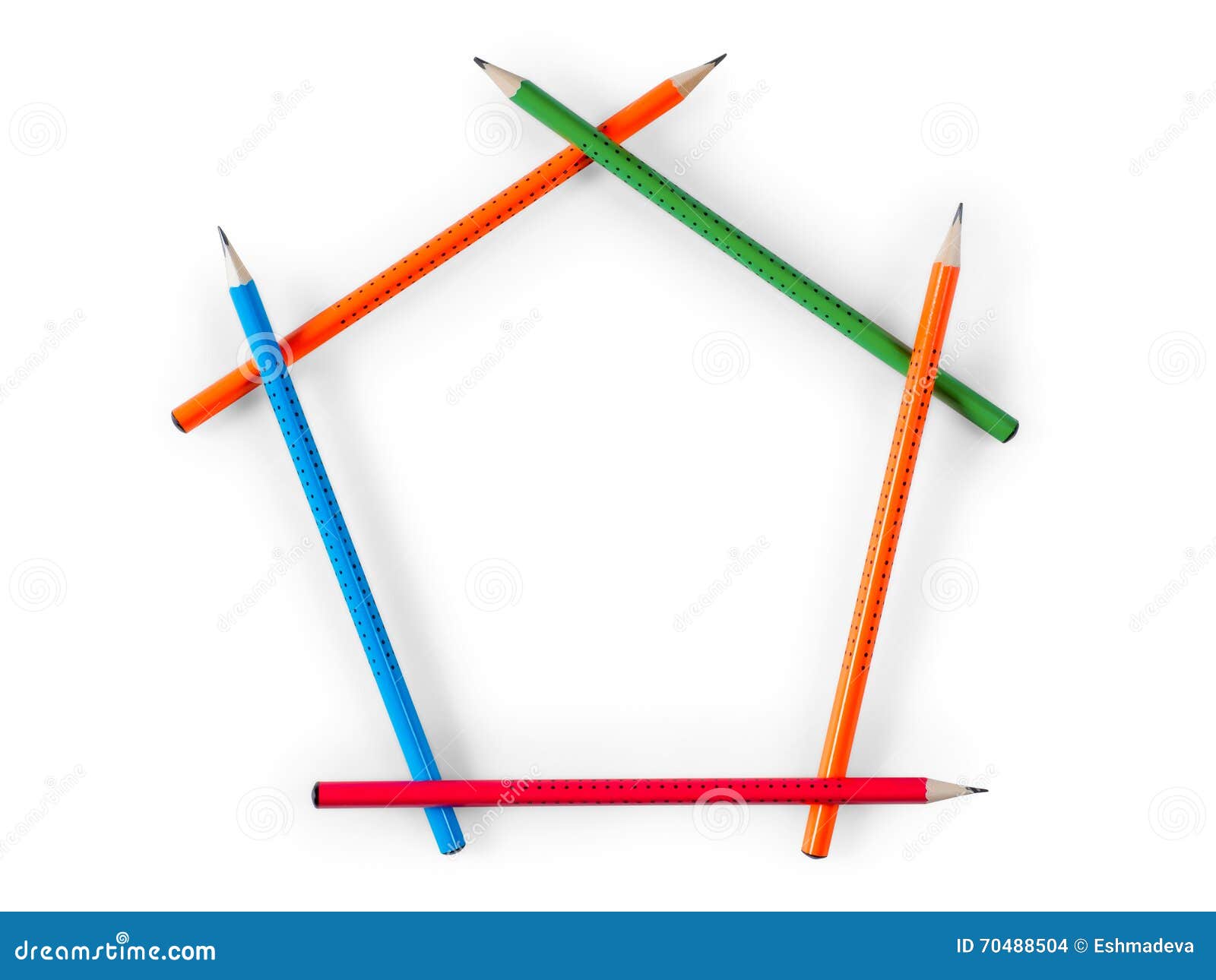 Pentagonal Frame of Pencils in the Shape of a House Stock Illustration ...