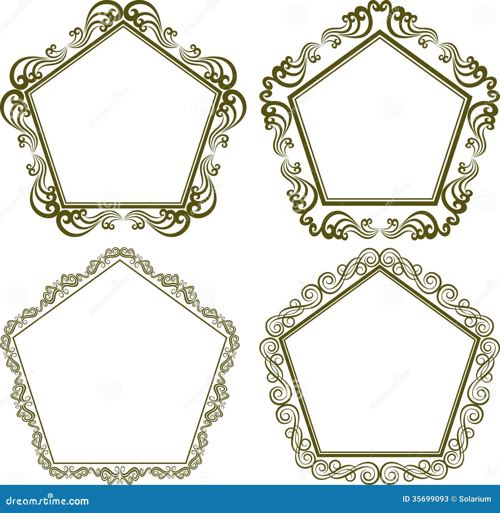 Pentagonal frame stock vector. Illustration of clip, pattern - 35699093