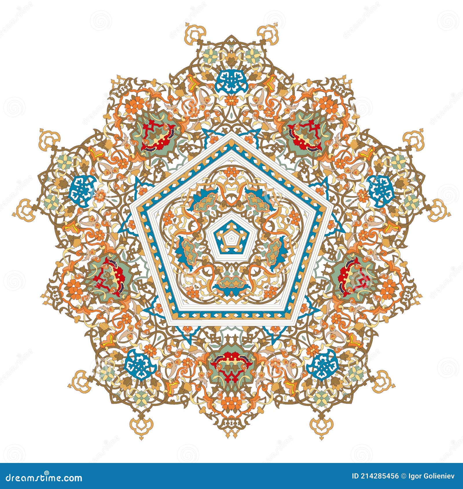 Pentagonal Mandala Five Pointed Design Element EPS Stock Vector ...