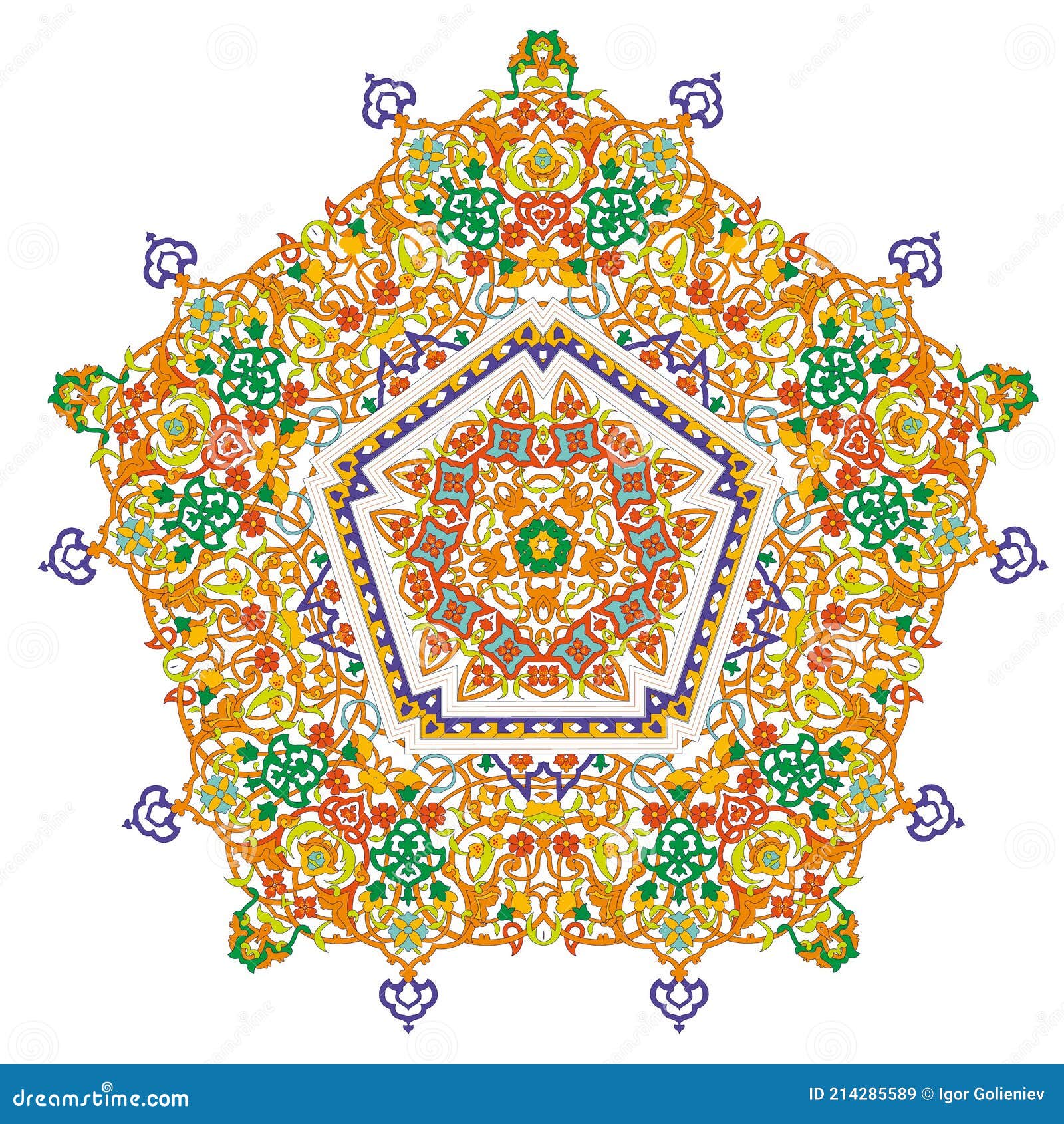 Pentagonal Mandala Five Pointed Design Element EPS Stock Vector ...