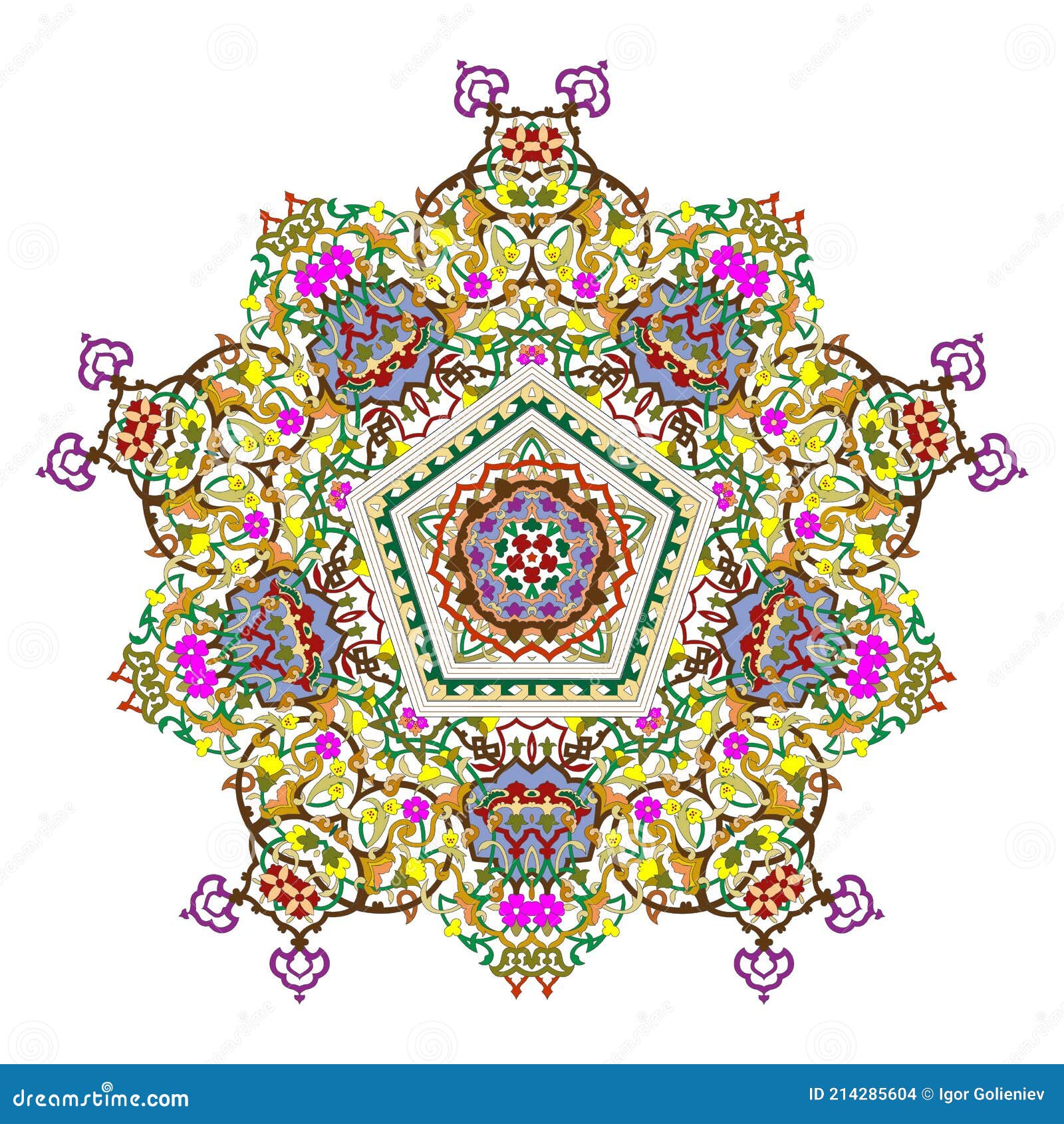 Pentagonal Mandala Five Pointed Design Element EPS Stock Vector ...