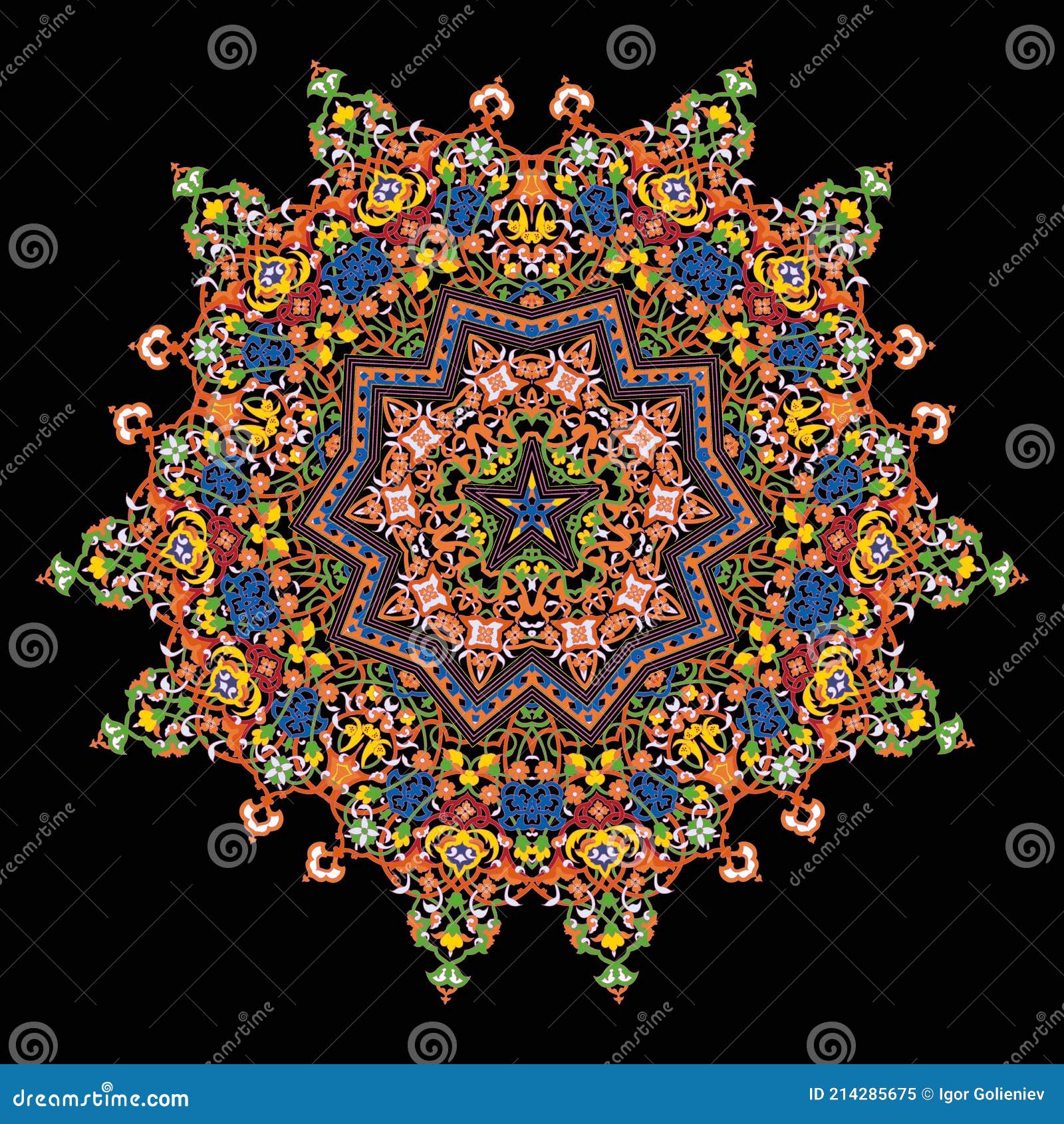 Pentagonal Mandala Five Pointed Design Element EPS Stock Vector ...
