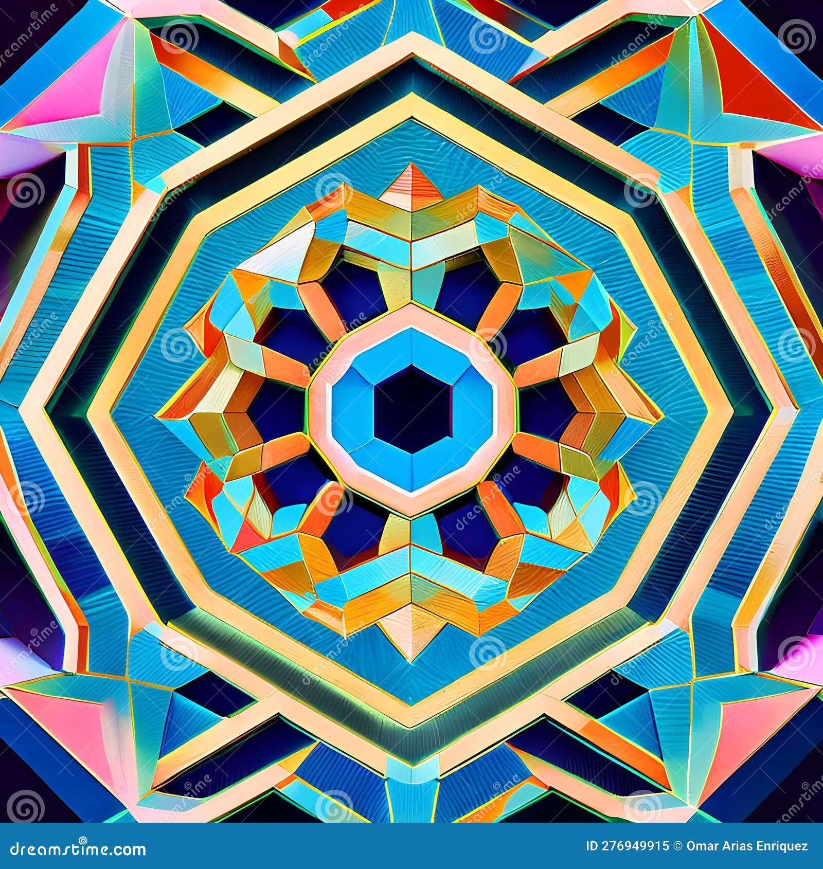 Pentagonal Paradise: an Image of a Geometric Pattern Created with Five ...