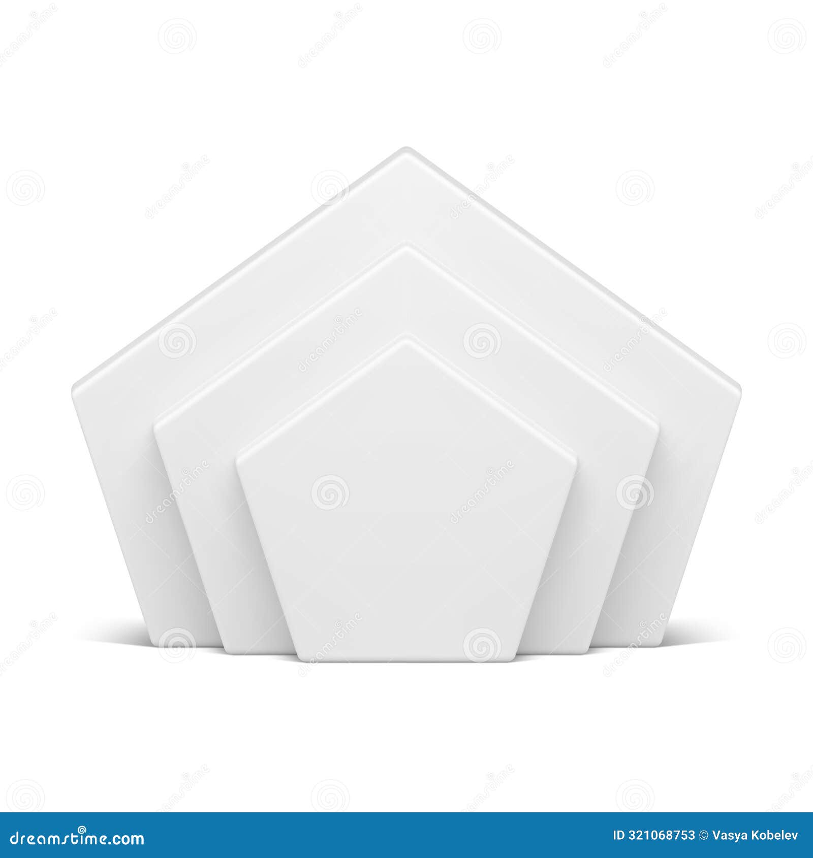 Pentagonal Platform Level Geometric Wall Basic Foundation Element Front ...