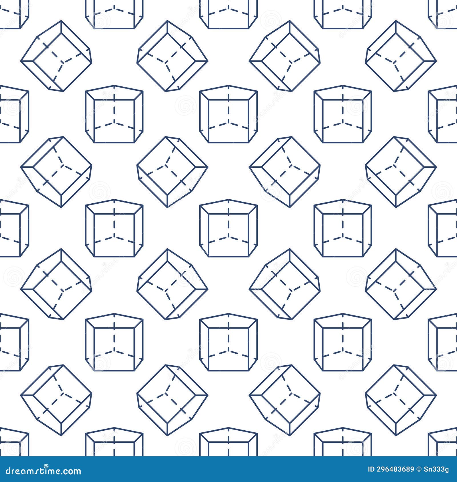 Pentagonal Prism Figure Outline Seamless Pattern - Geometry Science ...