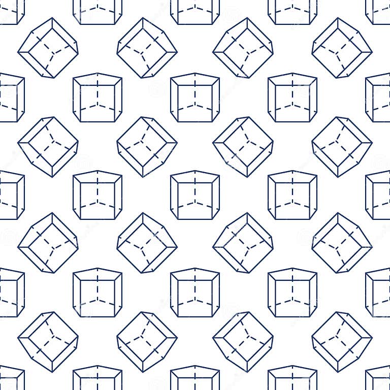 Pentagonal Prism Figure Outline Seamless Pattern - Geometry Science ...