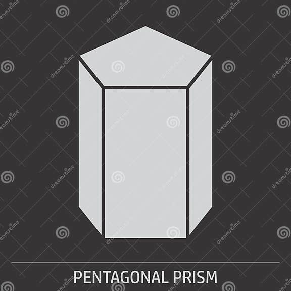 Pentagonal prism icon stock illustration. Illustration of abstract ...