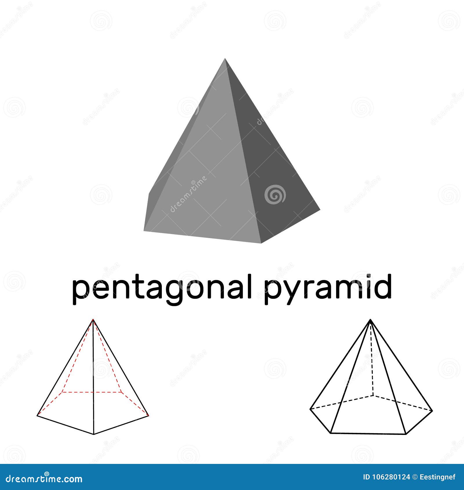 Pentagonal Pyramid. Geometric Shape. Isolated on White Background ...