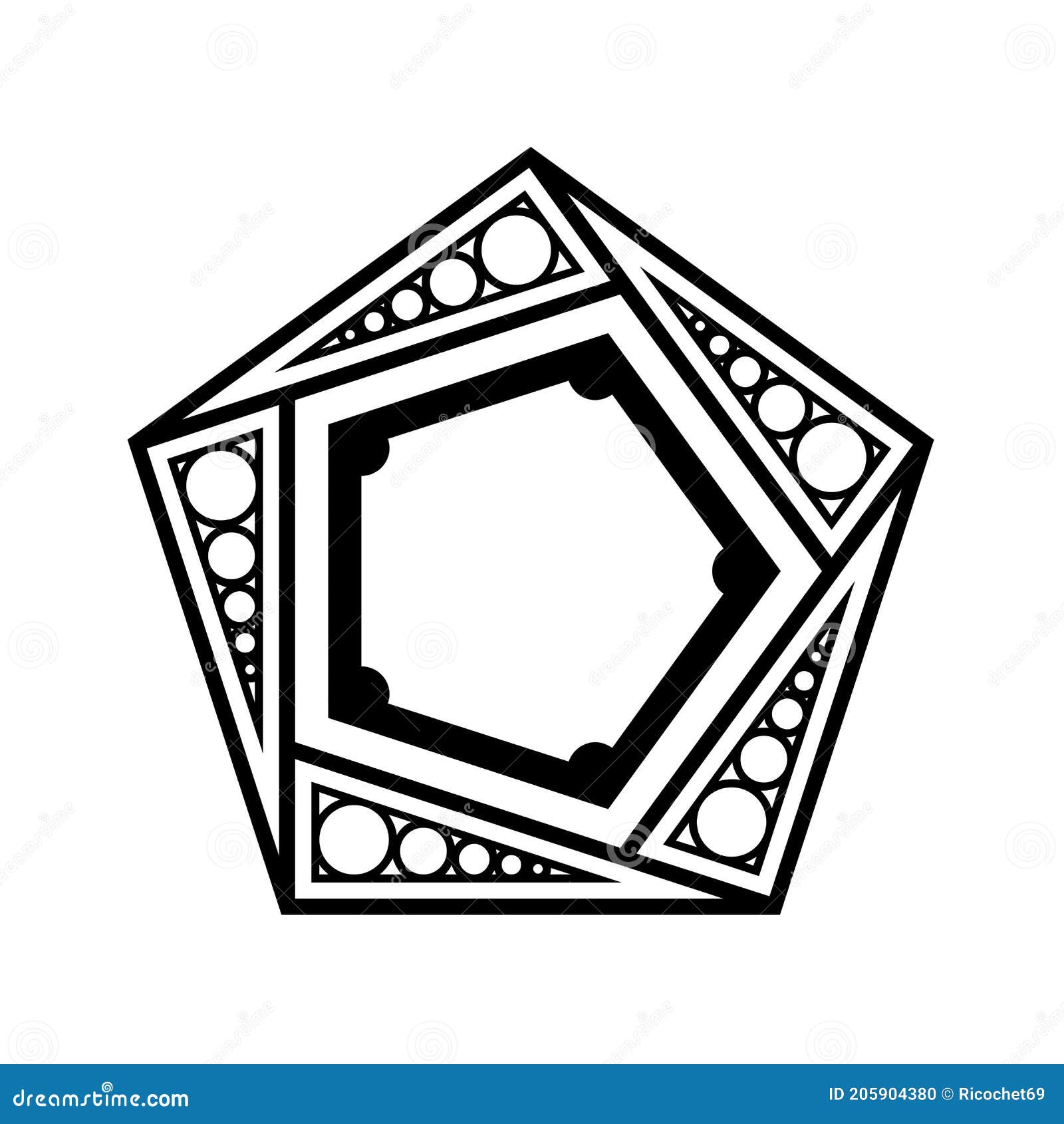 Pentagonal Symbol Icon Illustration Stock Illustration - Illustration ...
