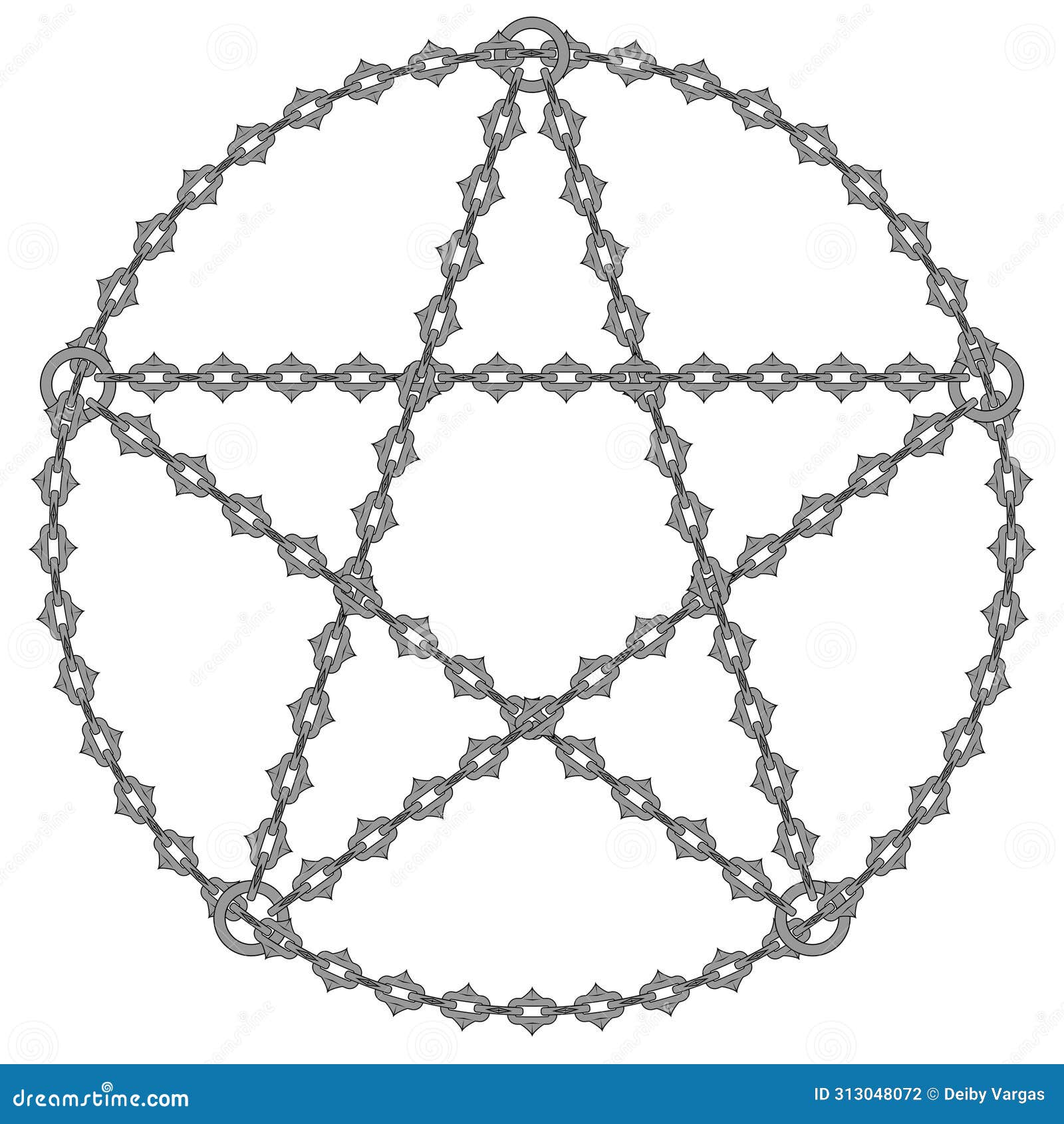 Pentagram of Cutting Chains Stock Vector - Illustration of star ...