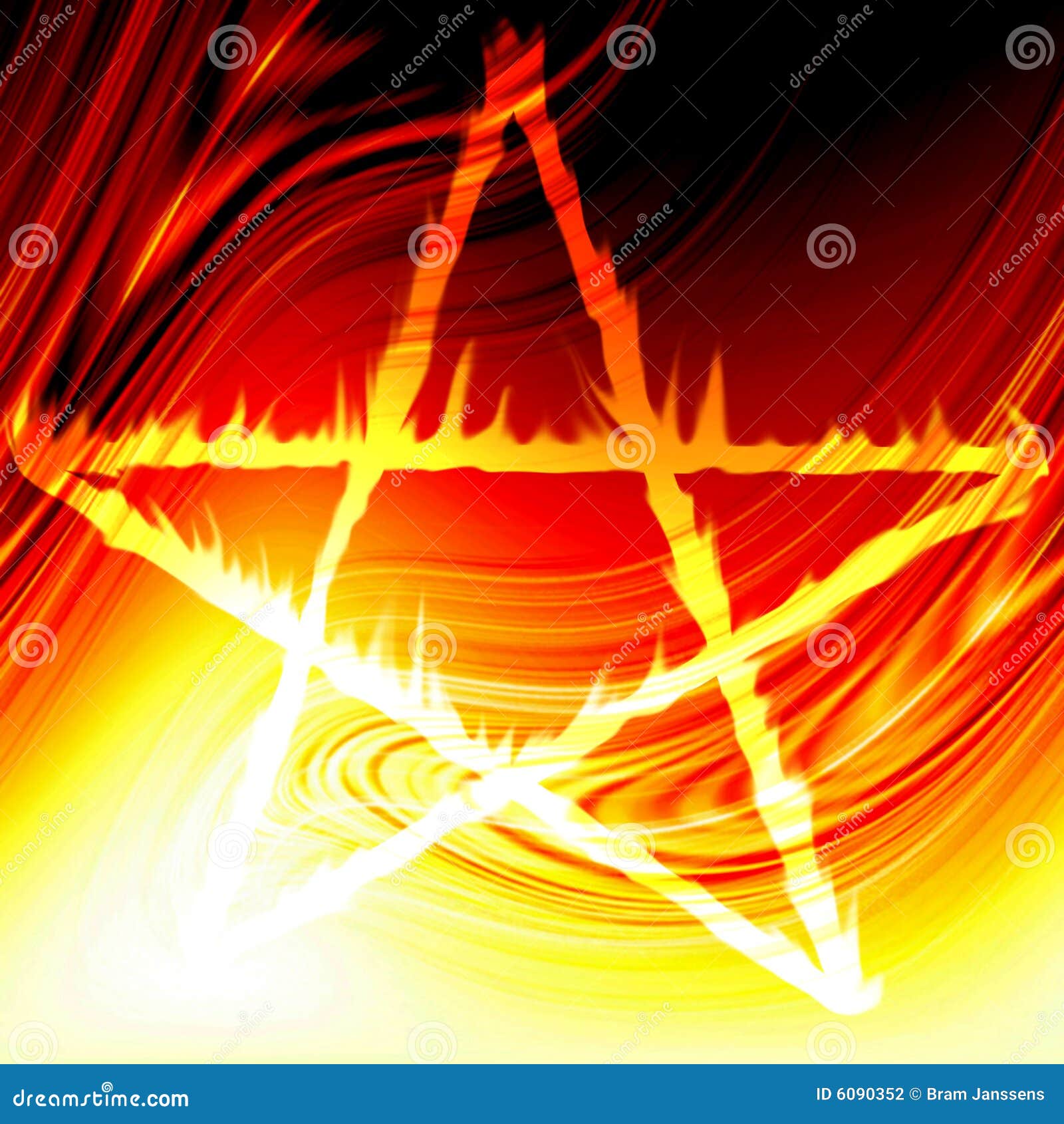 Pentagram On Fire Stock Photography - Image: 6090352