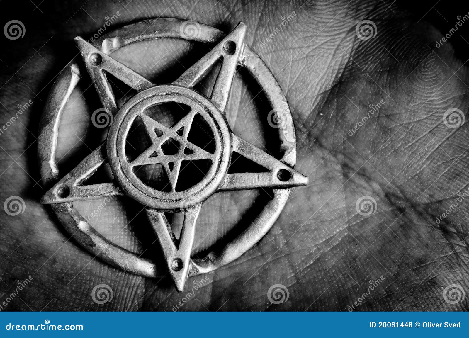 Pentagram in hand stock photo. Image of diabolic, pentalpha - 20081448