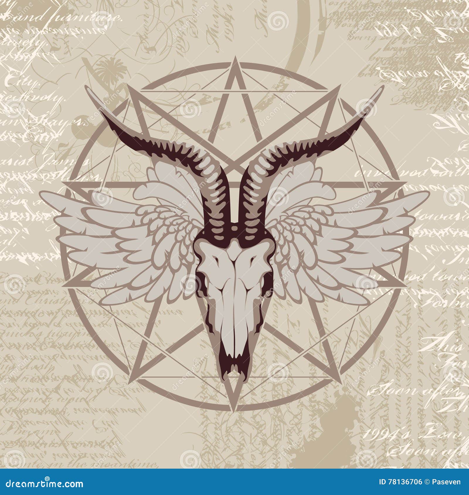 GOAT SKULL ILLUSTRATION PERFECT FOR LOGO TEMPLATE Cartoon Vector ...