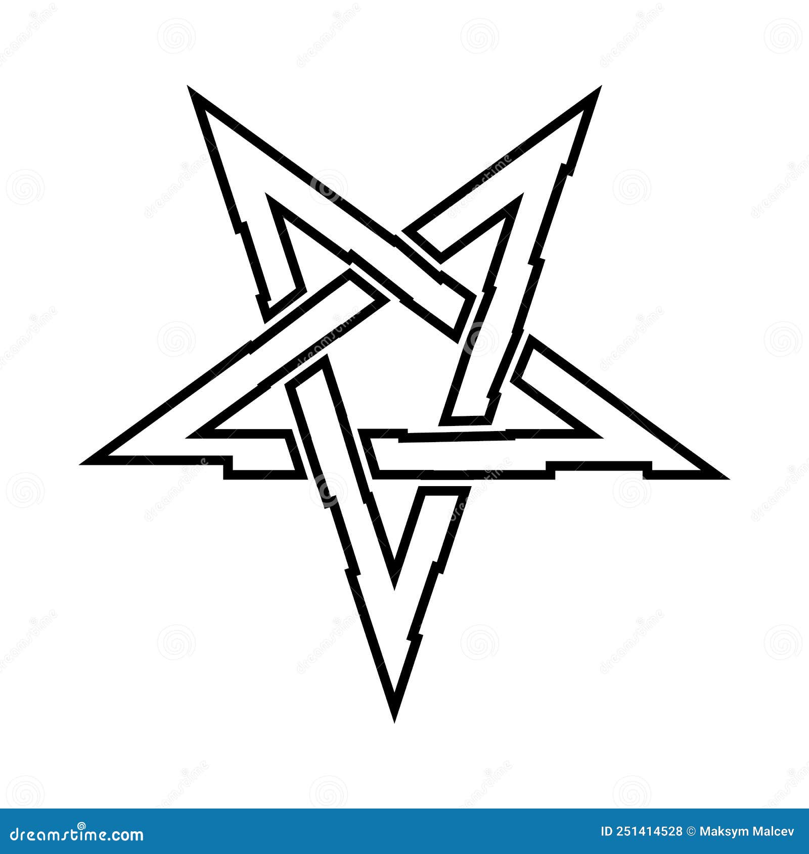 Pentagram. Inverted Star. Vector Illustration Isolated on White ...