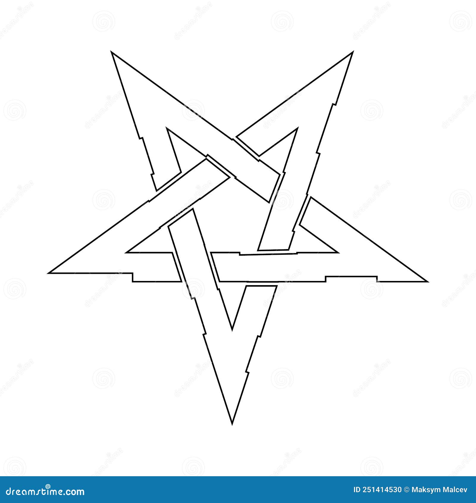 Pentagram. Inverted Star. Vector Illustration Isolated on White ...