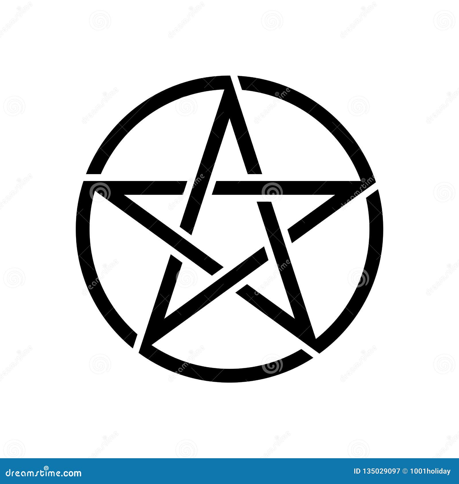 Pentagram Isolated Vector Occultism Symbol Star In Circle ...