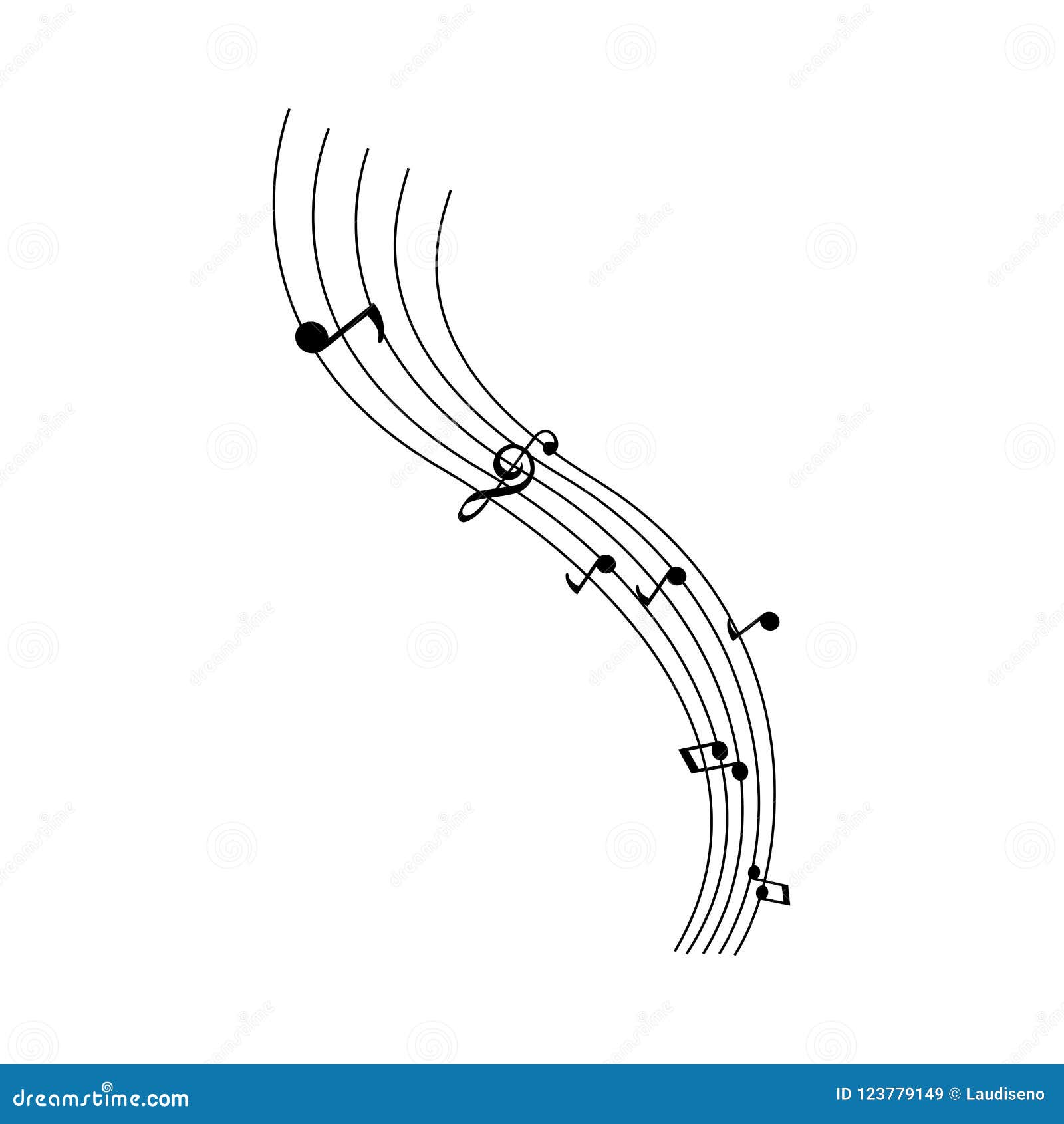 Pentagram with Musical Notes Stock Vector - Illustration of pentagram ...