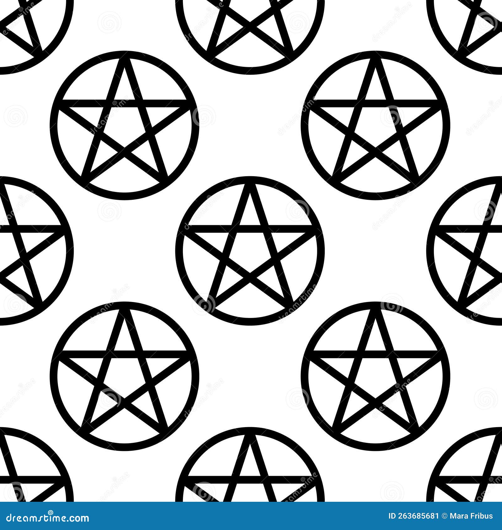 Pentagram Occult Symbol Seamless Pattern Stock Vector - Illustration of ...