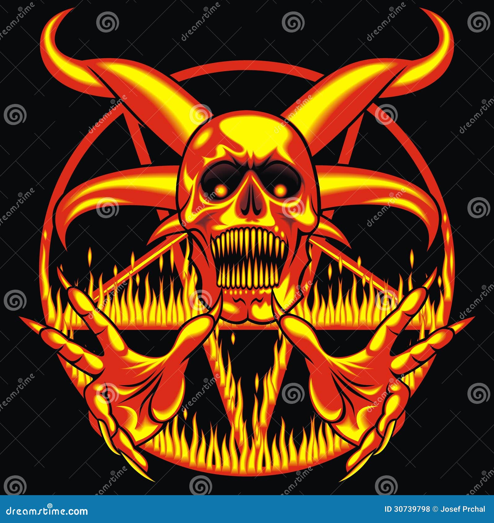 Pentagram - Sinal Do Inferno Ilustração do Vetor - Ilustração de morno ...