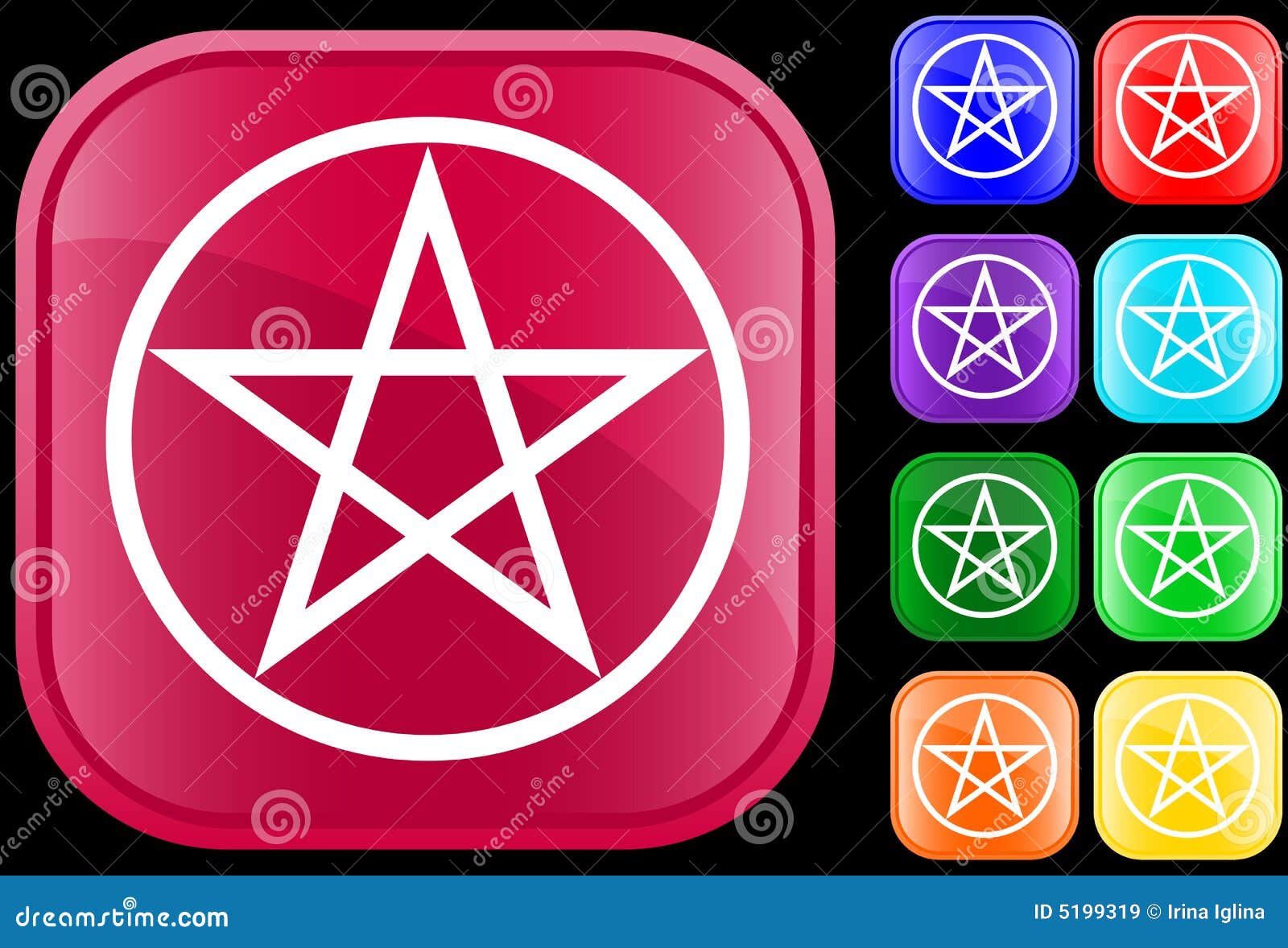 Pentagram symbol stock vector. Illustration of circle - 5199319
