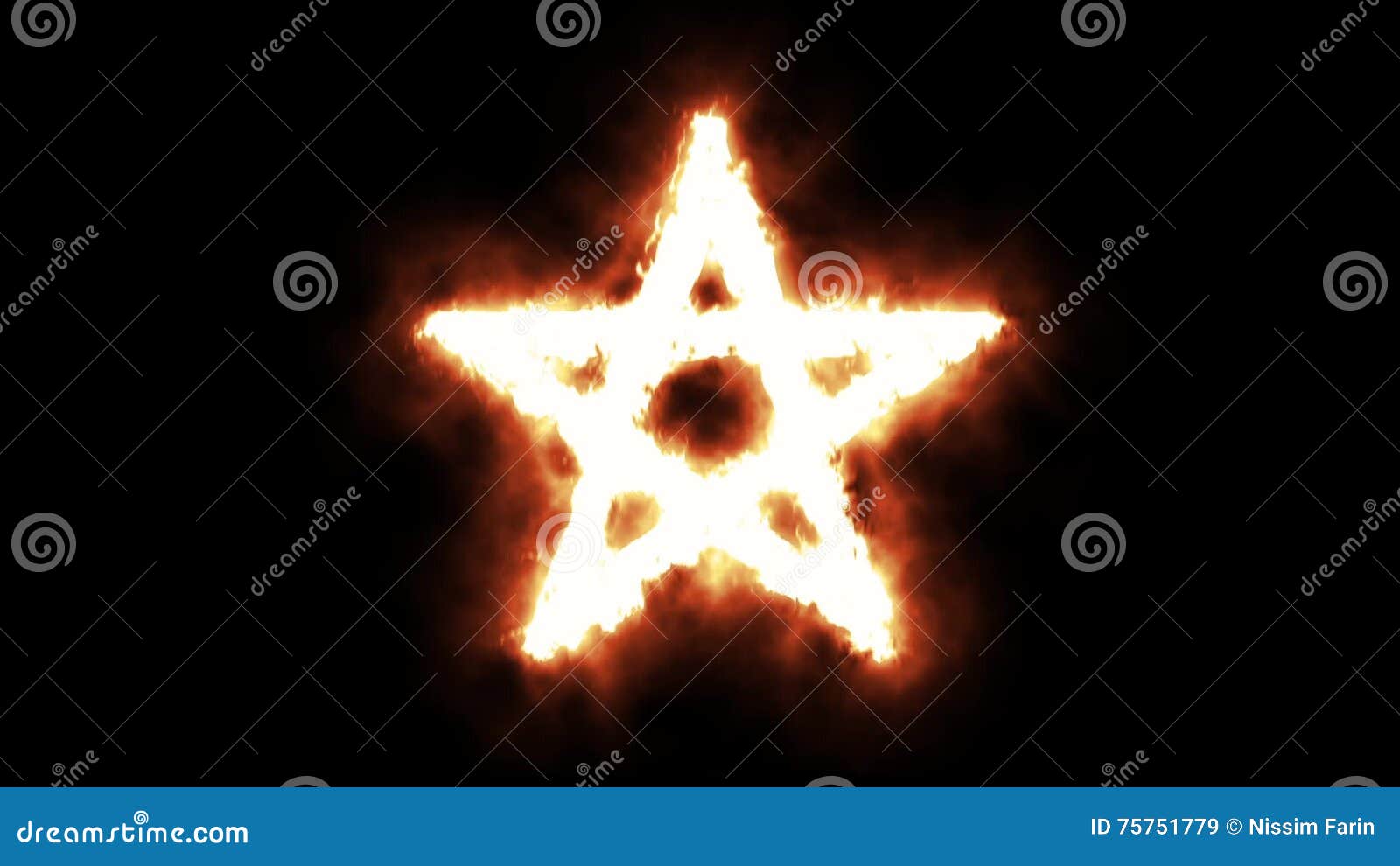 Pentagram Symbol Lighting Up and Burning in Flames Stock Video - Video ...