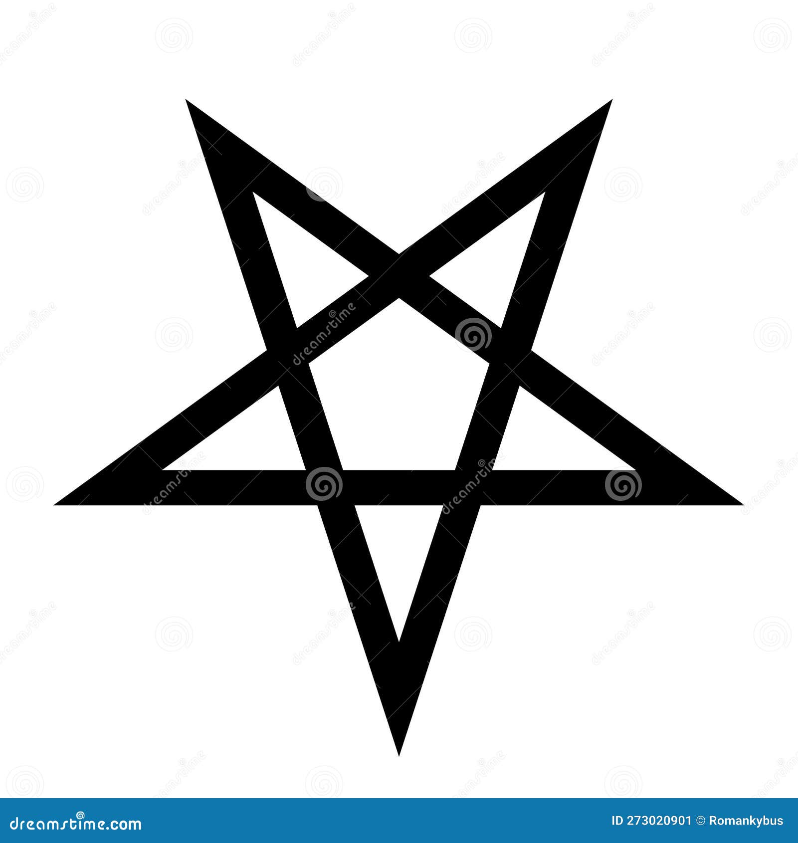 Pentagram - Vector Illustration of Simple Five-pointed Star, Isolated ...