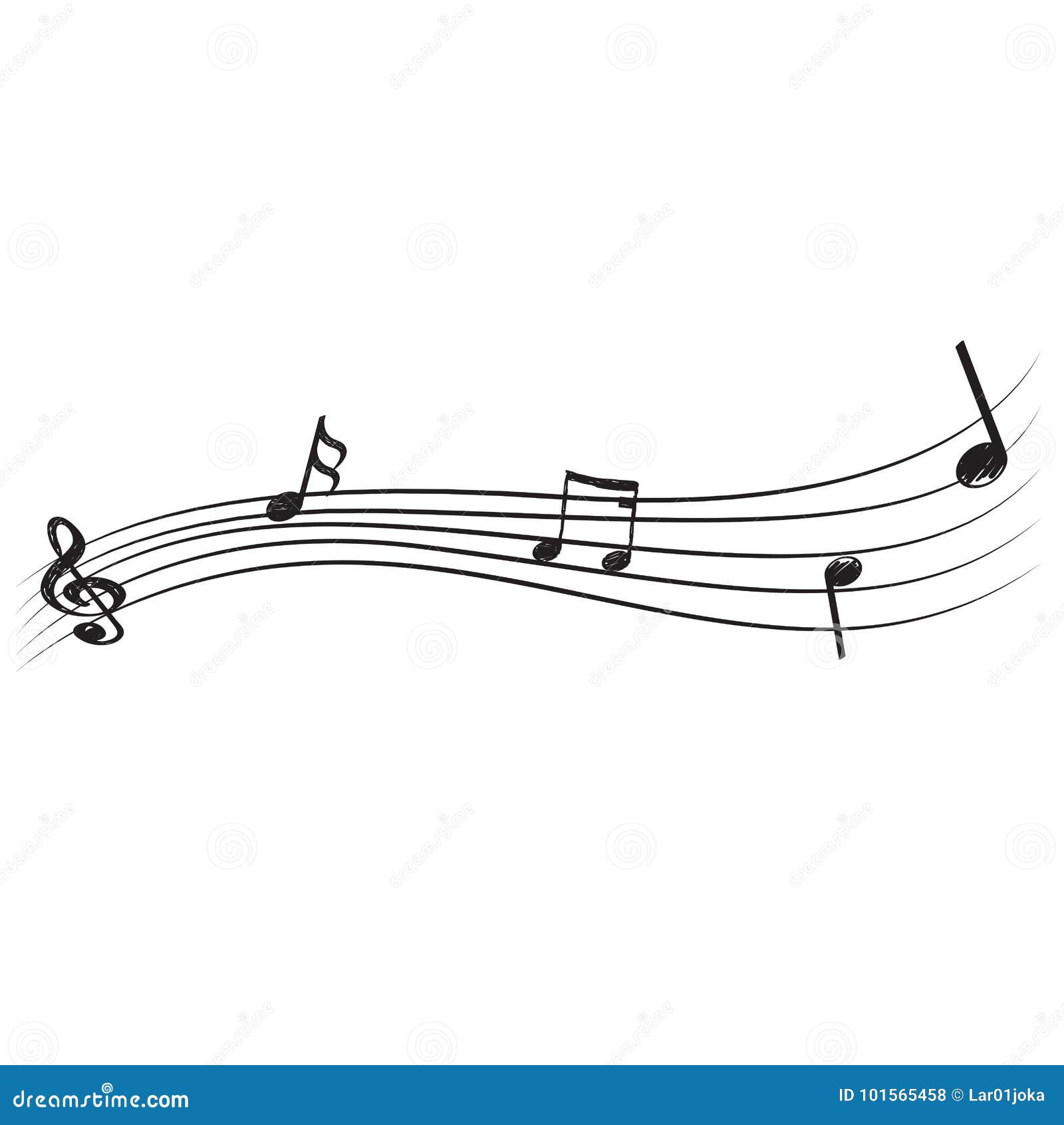 Pentagramma Con Le Note Musicali Illustrazione Vettoriale ...