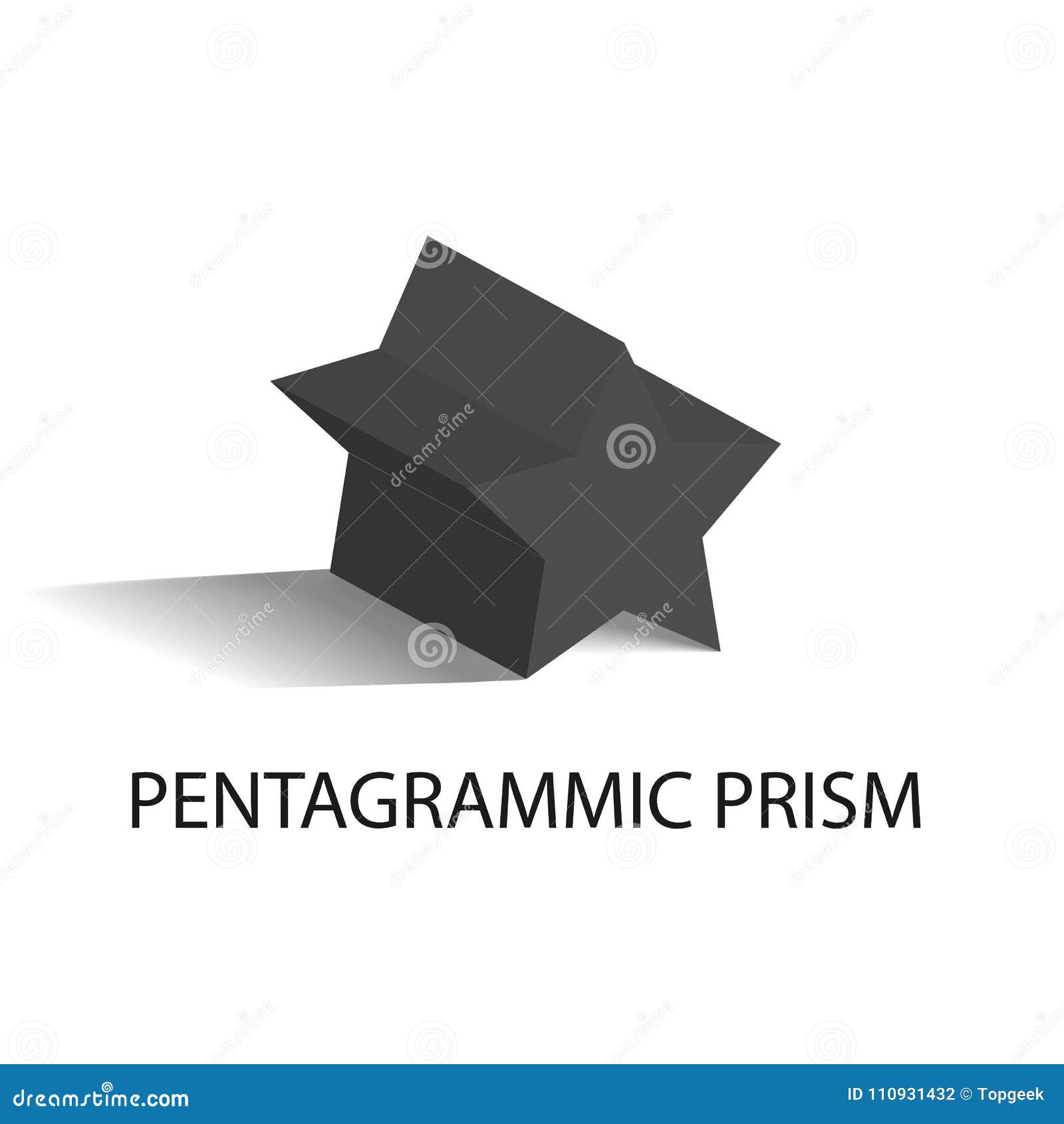 Pentagrammic Prism Cartoon Character With Face Expression On White ...