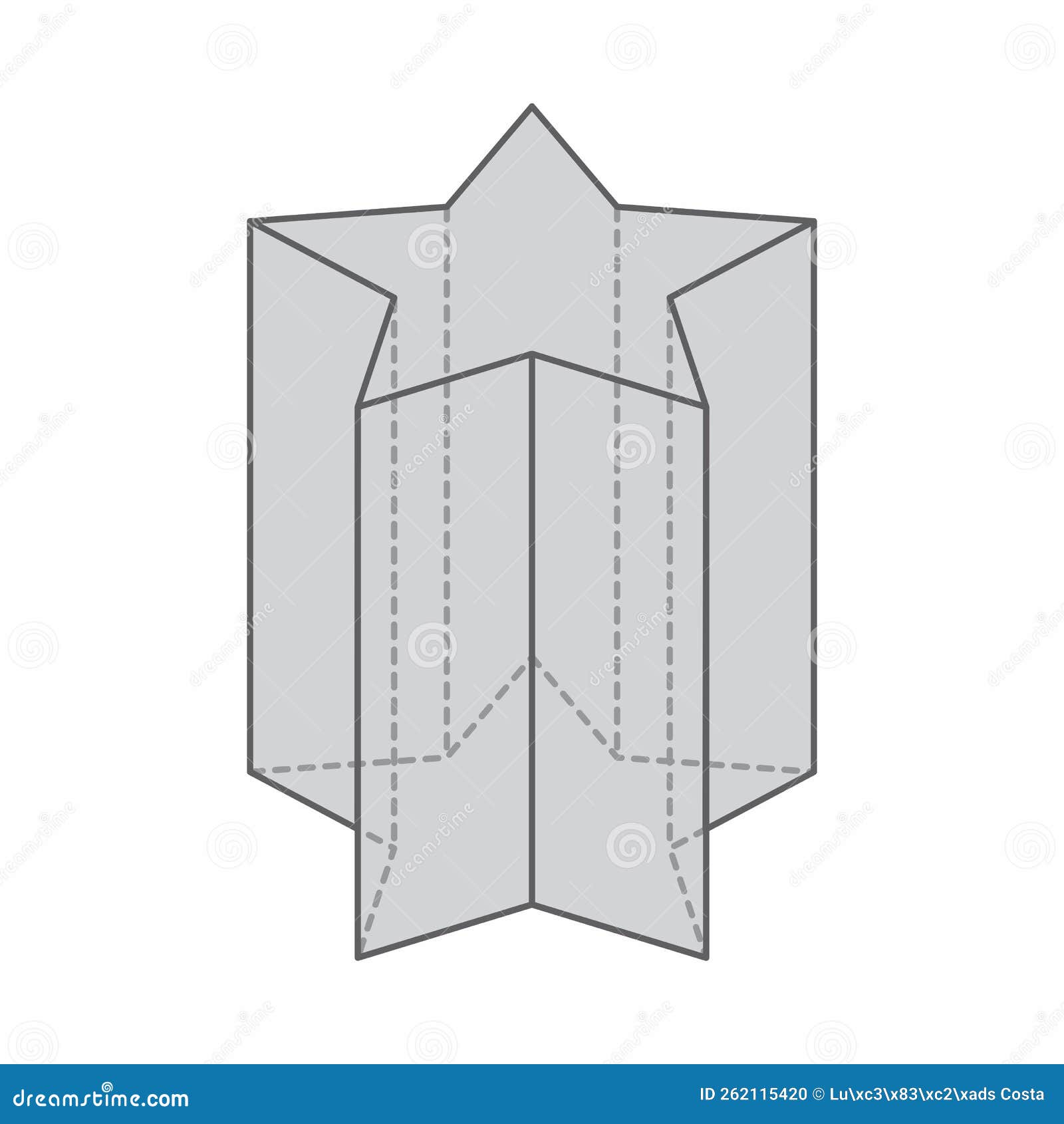 Pentagrammic Prism Cartoon Character With Face Expression On White ...