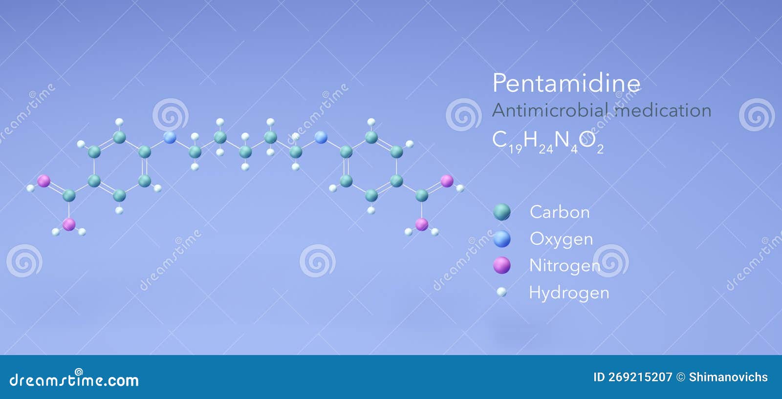 Pentamidine Molecule, Molecular Structures, Antimicrobial Medication ...