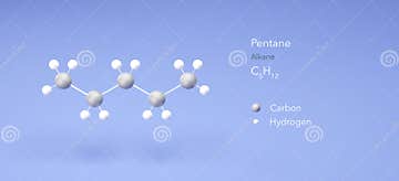 Pentane Molecule, Molecular Structures, Alkane, 3d Model, Structural ...