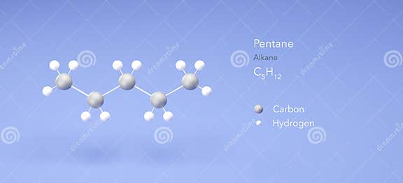 Pentane Molecule, Molecular Structures, Alkane, 3d Model, Structural ...