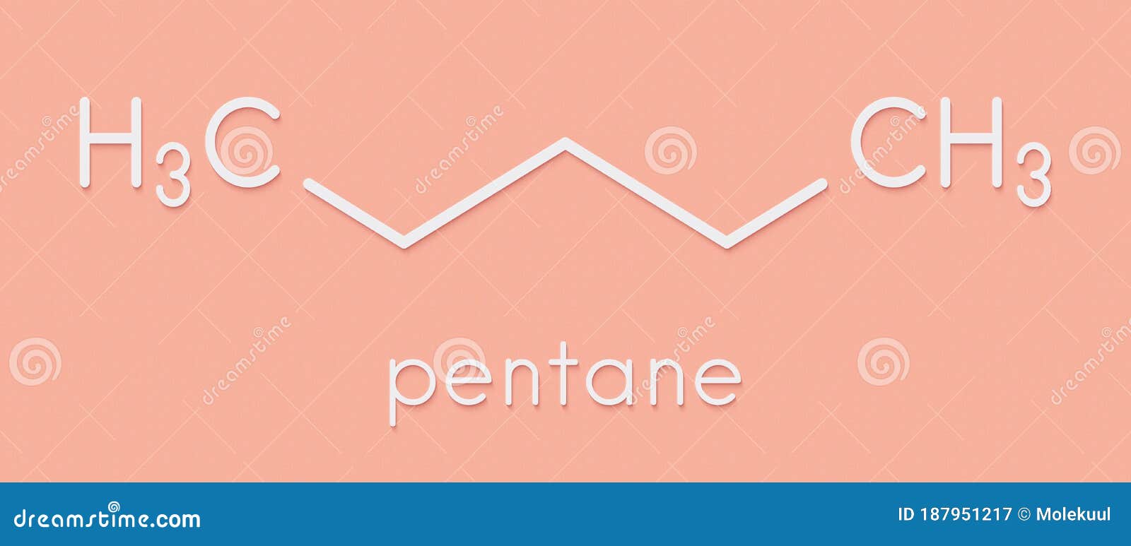 Pentane N-pentane Alkane Molecule. Skeletal Formula. Stock Illustration ...