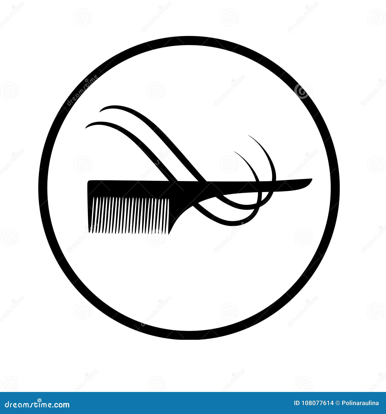 Pente e cabelo do vetor foto de stock. Ilustração de arte - 108077614