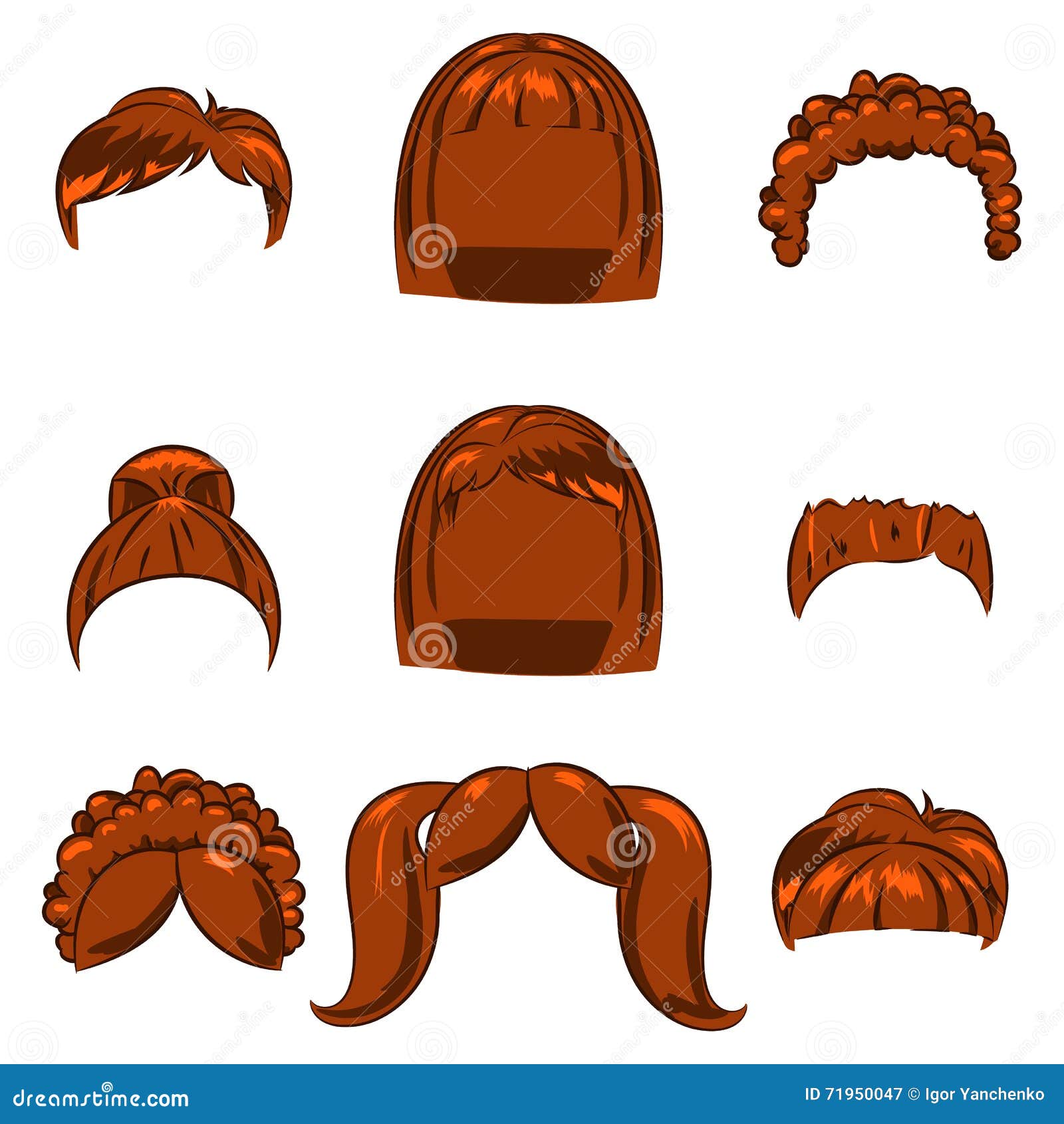 Penteados Dos Desenhos Animados Das Crianças Ilustração Stock ...