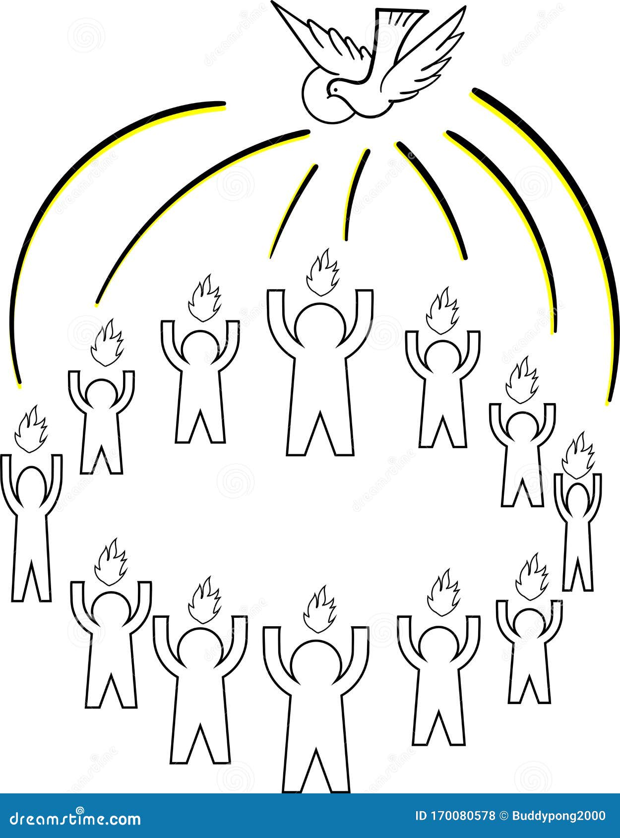 Pentecost day stock vector. Illustration of catholic - 170080578