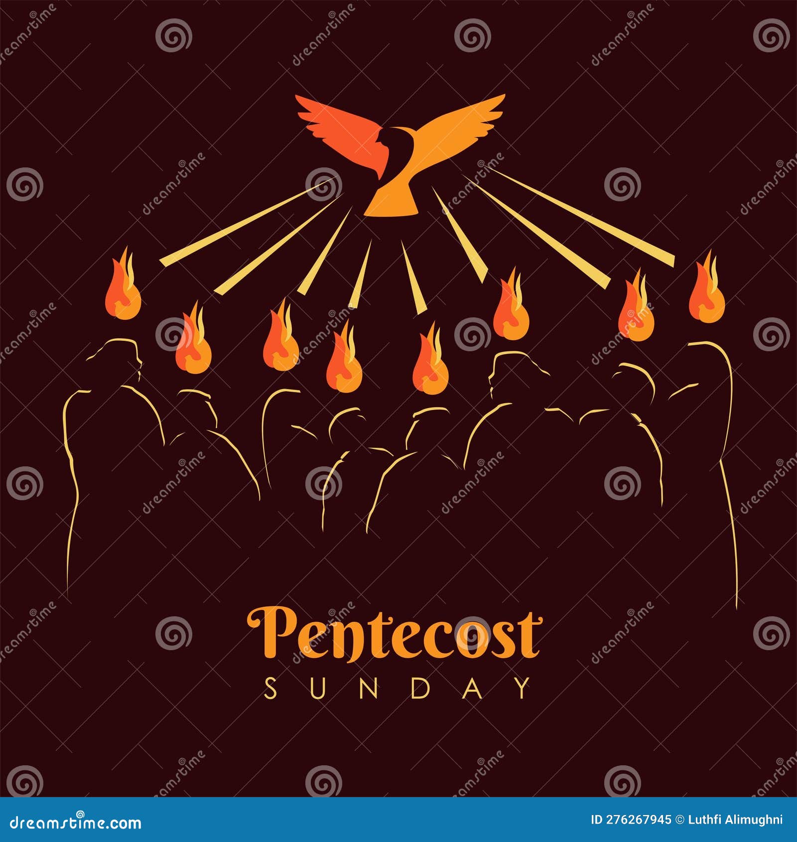 Pentecost Sunday Background Template Flat Design Stock Vector ...