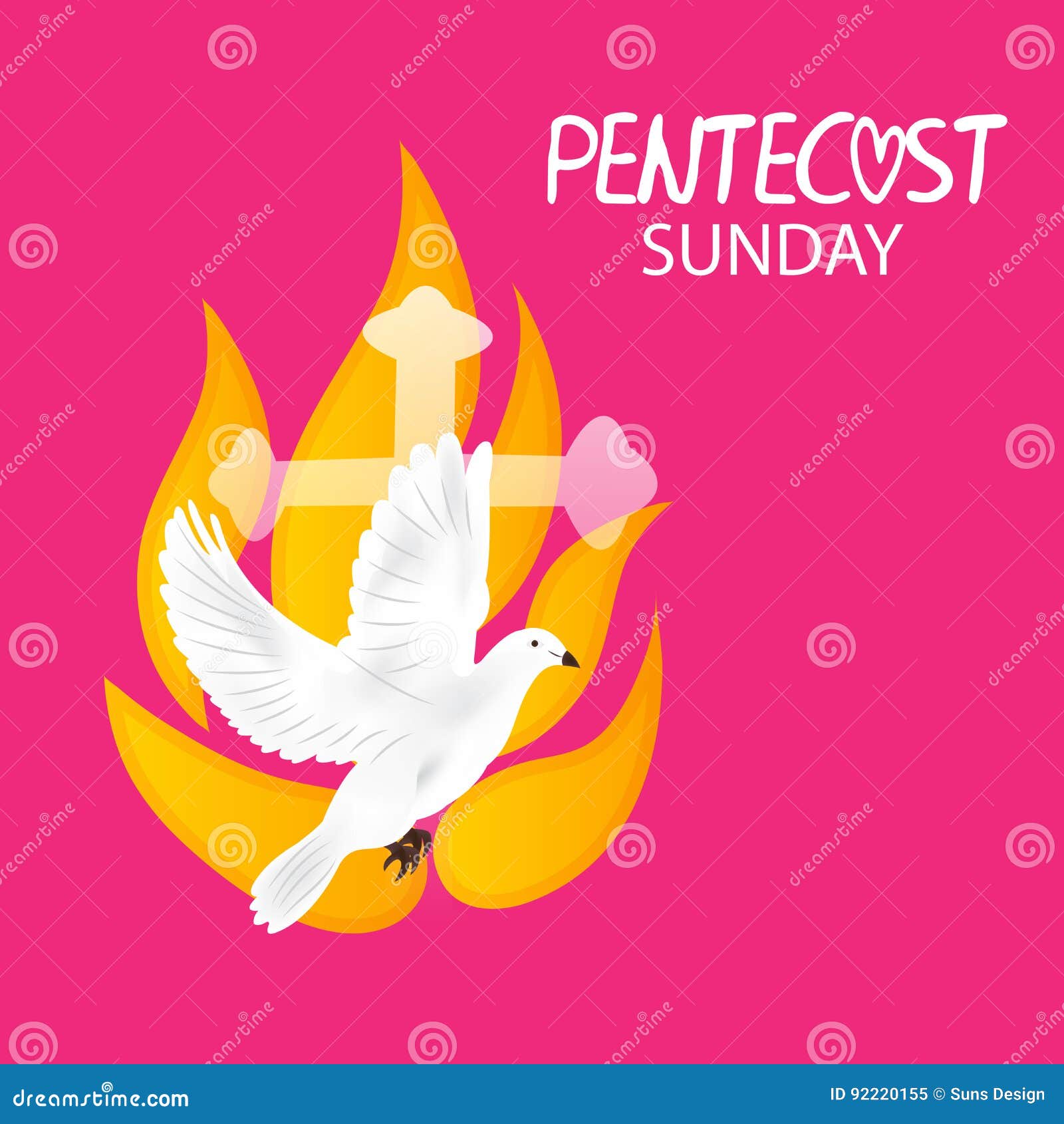 Pentecost Sunday. stock illustration. Illustration of template - 92220155
