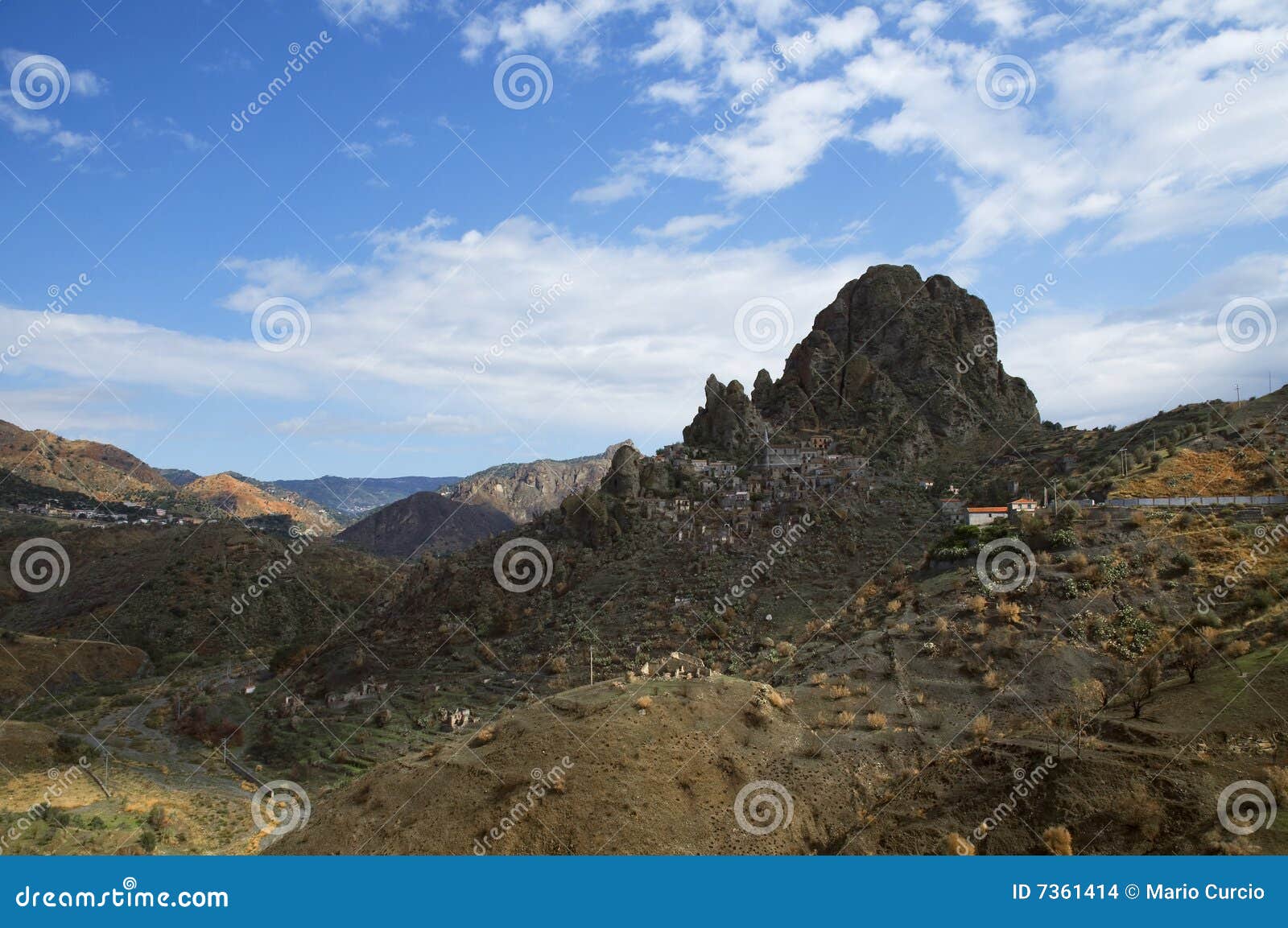 Pentedattilo stock photo. Image of architecture, bushes - 7361414