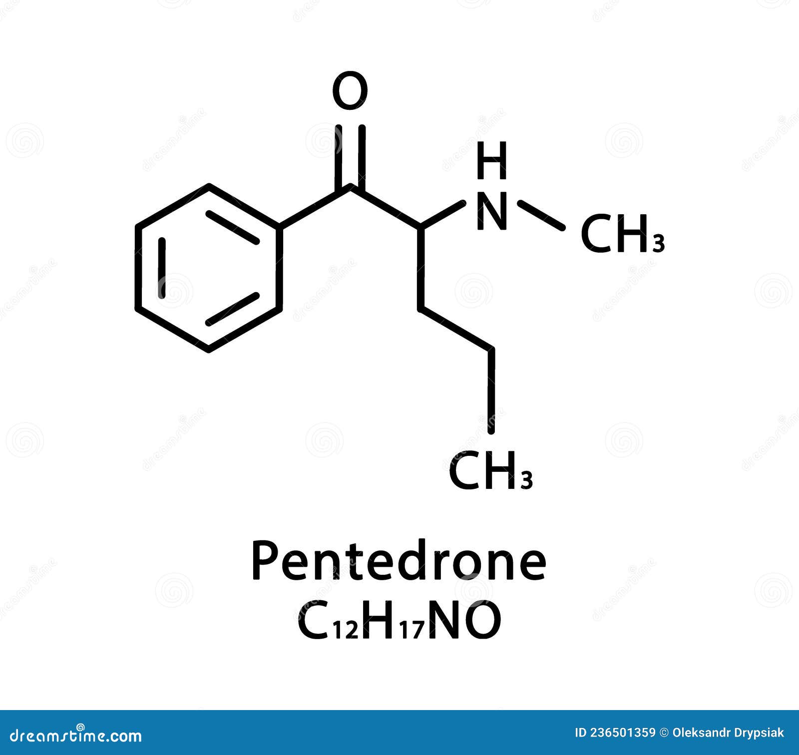 Pentedrone Molecular Structure. Pentedrone Skeletal Chemical Formula ...