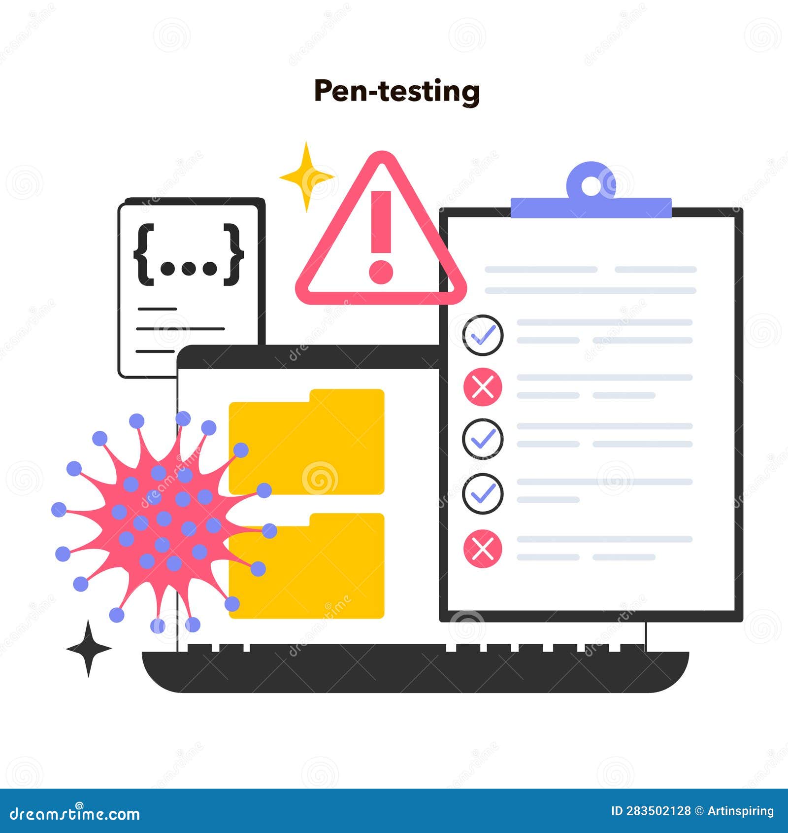 Pentesting. Cyber or Web Security Technology Stock Vector ...