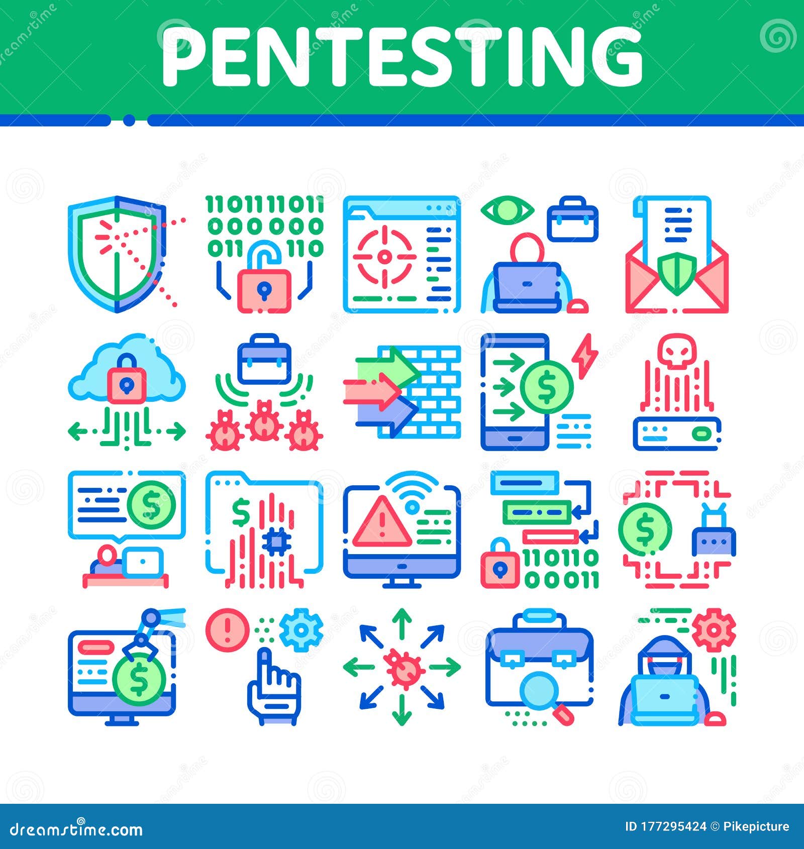 Pentesting Software Collection Icons Set Vector Stock Vector Illustration Of Graphic 2104